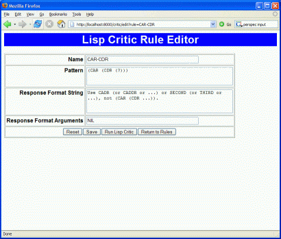 CS 325 Lisp Web Exercises